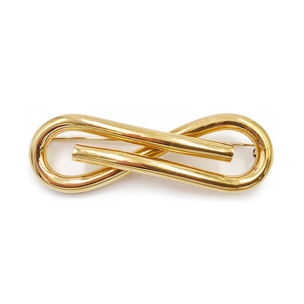Estate 18K Yellow Gold Italian Infinity Pin